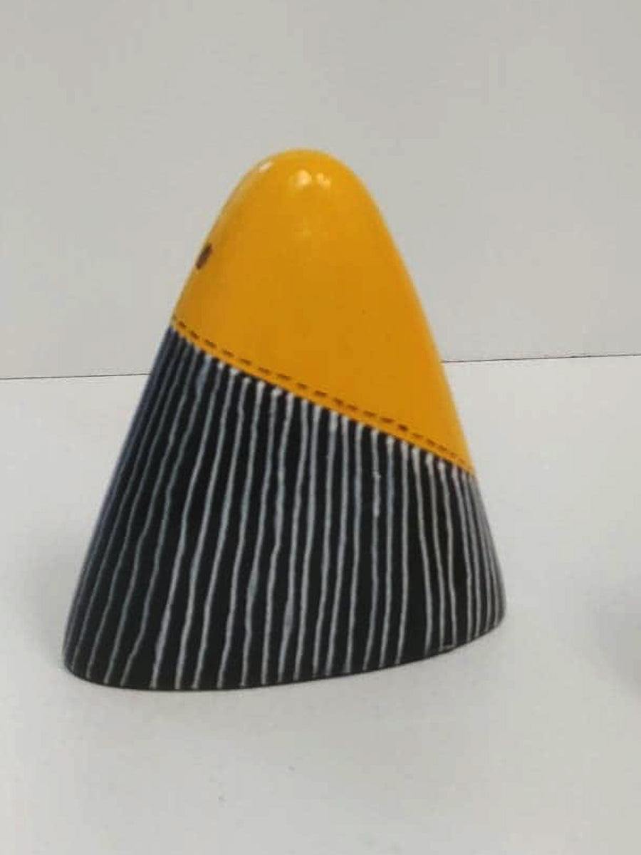 DESIGNS BY SONIA, YELLOW AND BLACK LINES, TRIANGLE NECKLACE – Designs ...